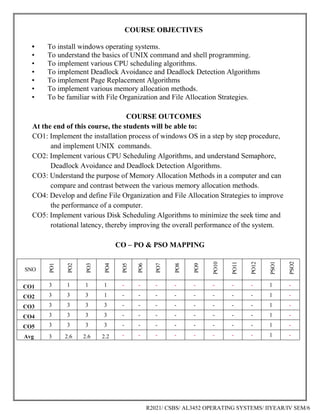 Student manual CSBS (2).pdf for operating systems lab | PDF