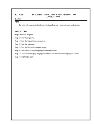 Student manual CSBS (2).pdf for operating systems lab | PDF