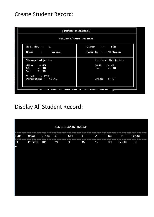 Student marksheet generator | PDF