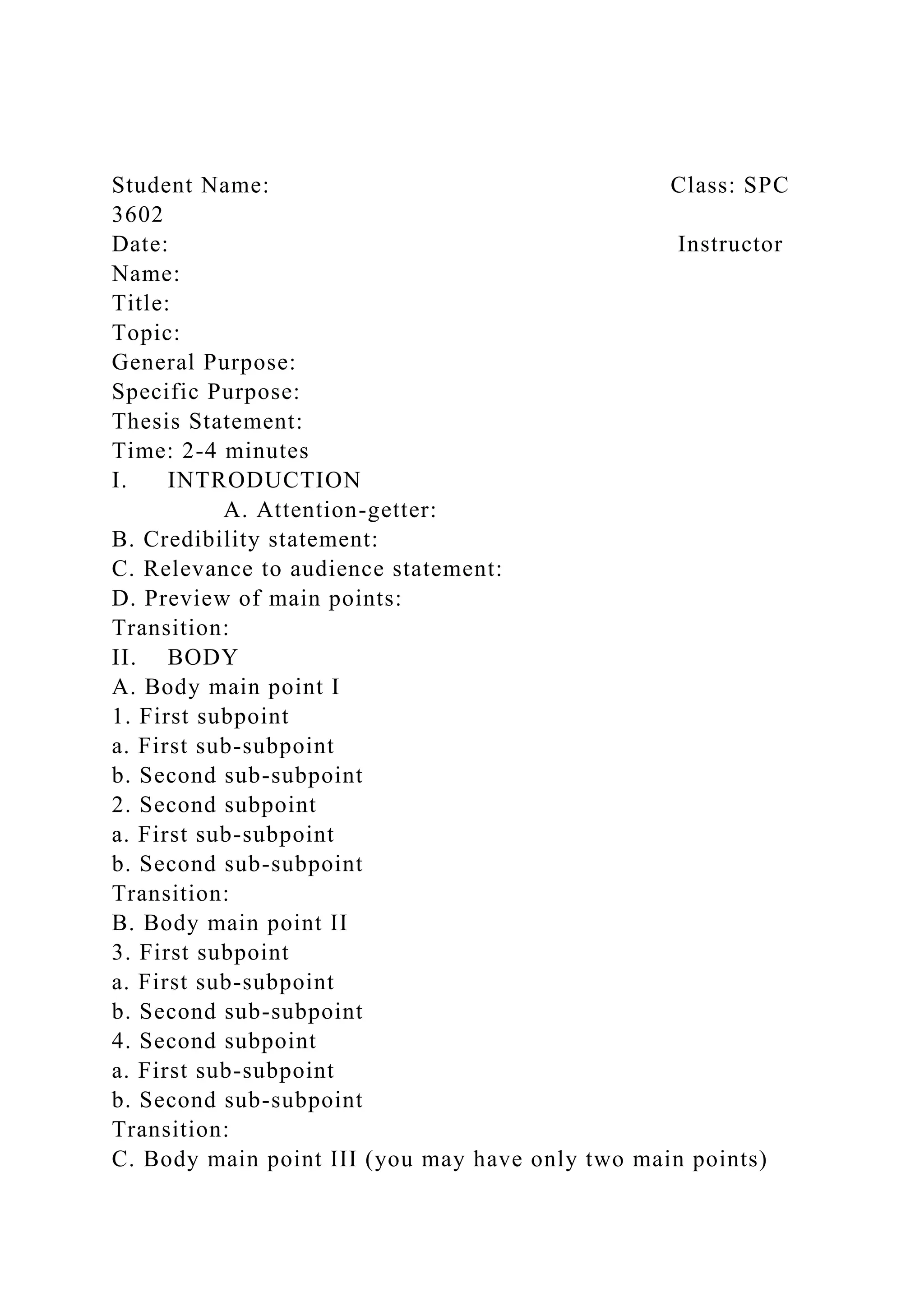 Student NameClass SPC 3602Date .docx