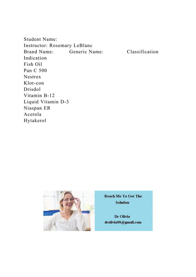 Student NameInstructor Rosemary LeBlancBrand Name .docx ...