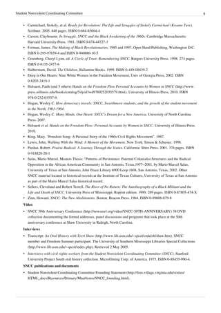 Student Nonviolent Coordinating Committee Position Paper the Basis of ...