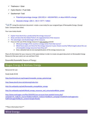 Notes alternative energy sources | PDF