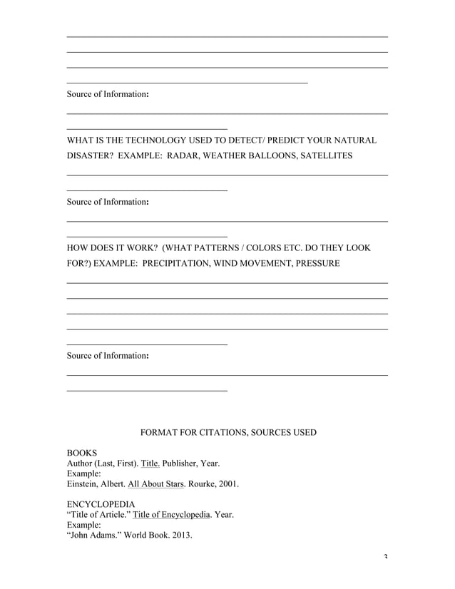 Natural Disasters Note taking Pages | PDF