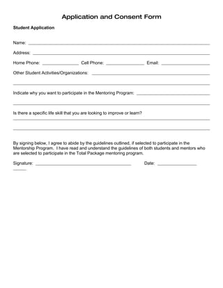 Student Parent Application And Consent | DOC | Education