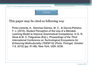 Student Perception of the Use of a Blended-Learning Model to Improve ...