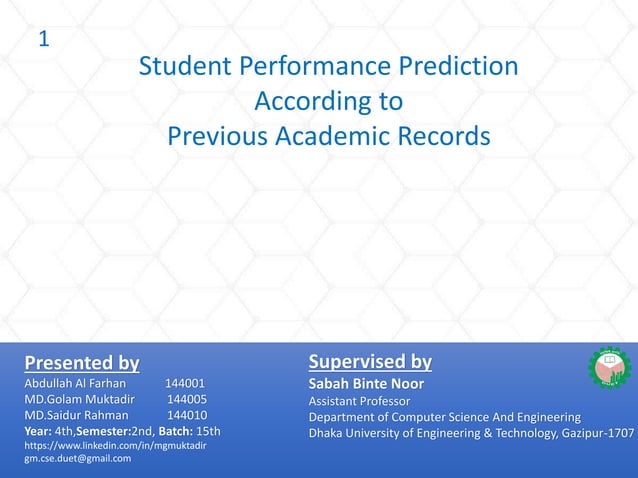 Student performance prediction batch 15 cse DUET.AC.BD