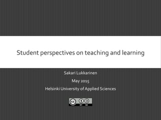Student perspectives on teaching and learning | PPT