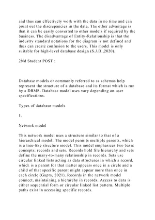 Student POST Database processing models showcase the logical s.docx