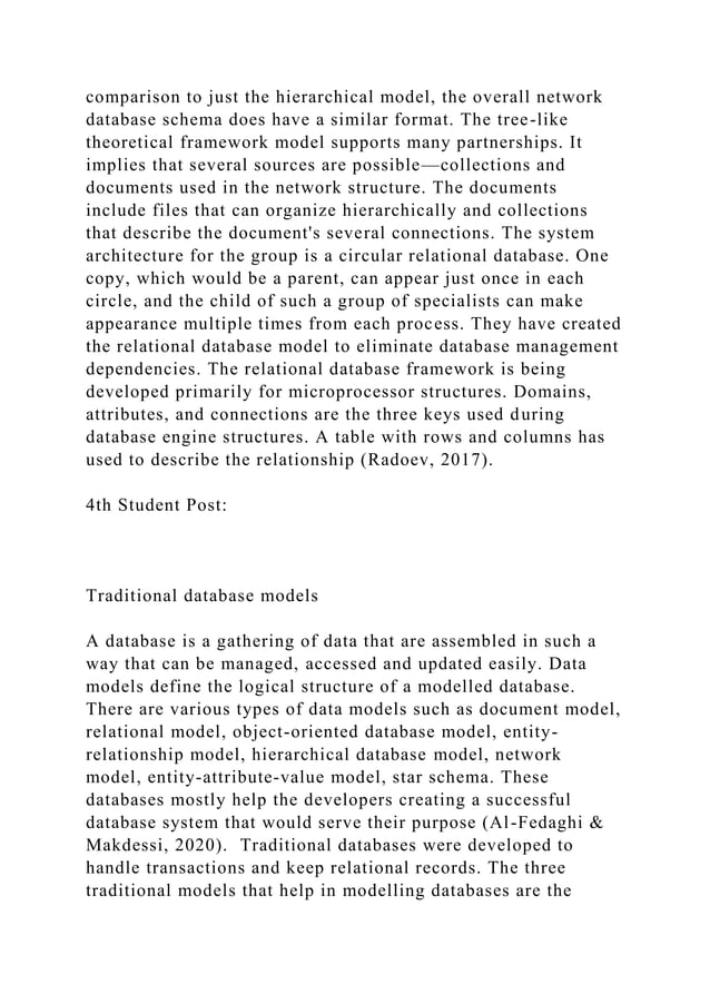 Student POST Database processing models showcase the logical s.docx