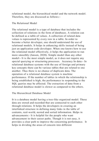 Student POST Database processing models showcase the logical s.docx