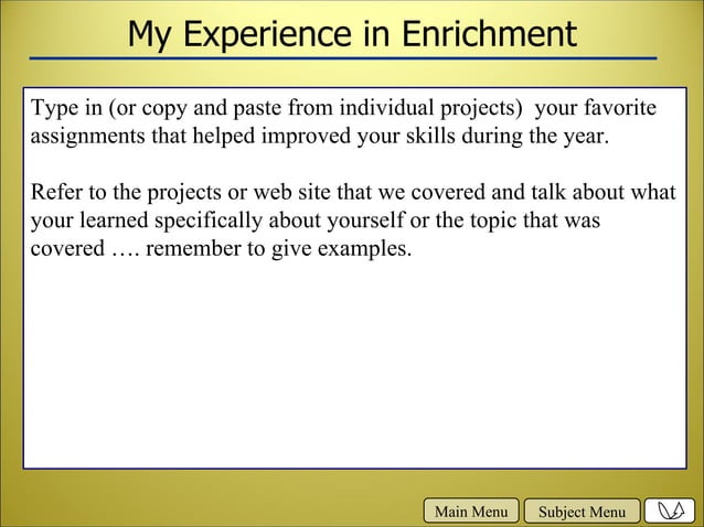 Enrichment Portfolios Template | PPT