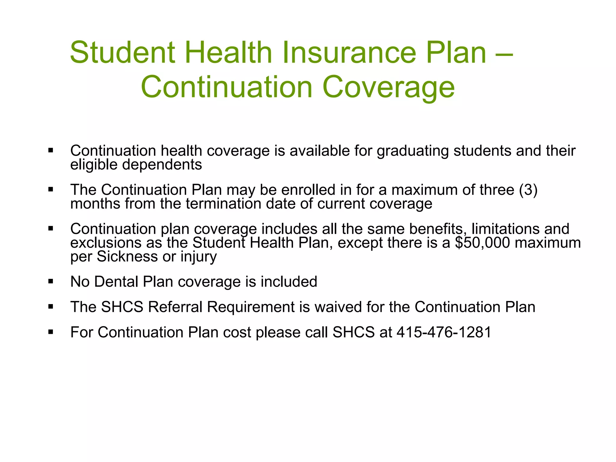 Student Health Insurance Plan | PPT