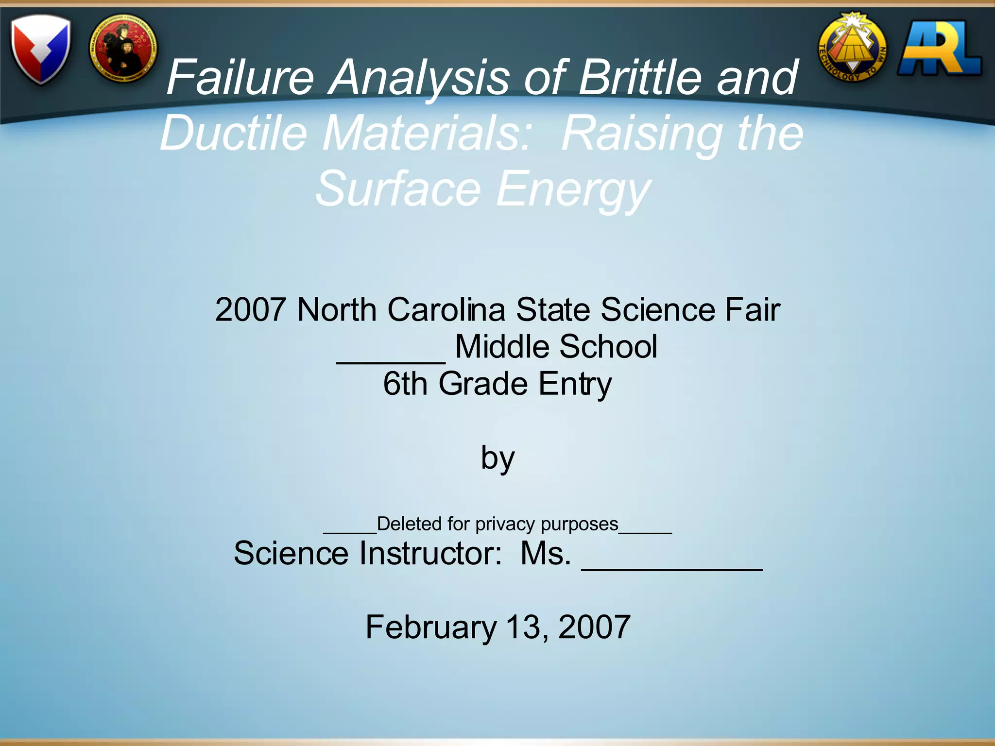 Student Science Fair Presentation | PPT
