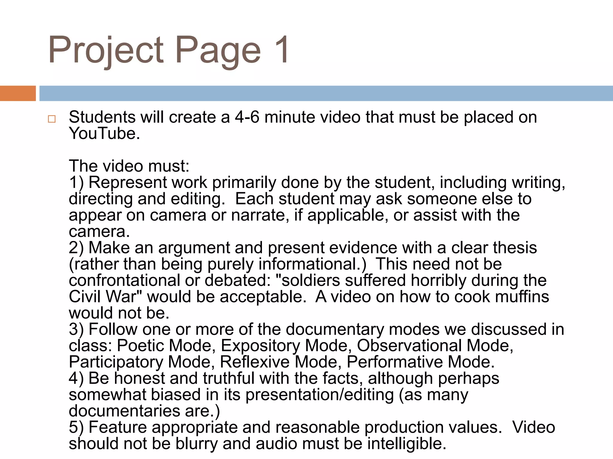 Student produced documentaries_jsarachan | PPTX