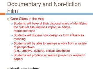 Student produced documentaries_jsarachan | PPTX