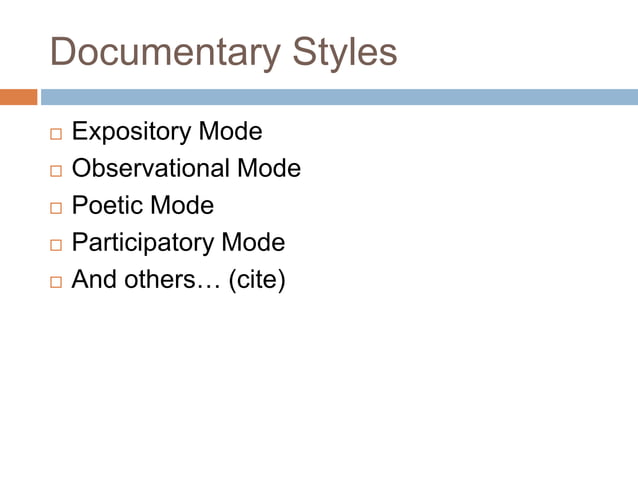 Student produced documentaries_jsarachan | PPTX