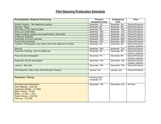 Student production schedule | PPT