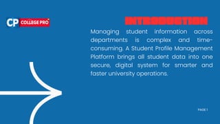 Student Profile Management Platform for Universities | PDF
