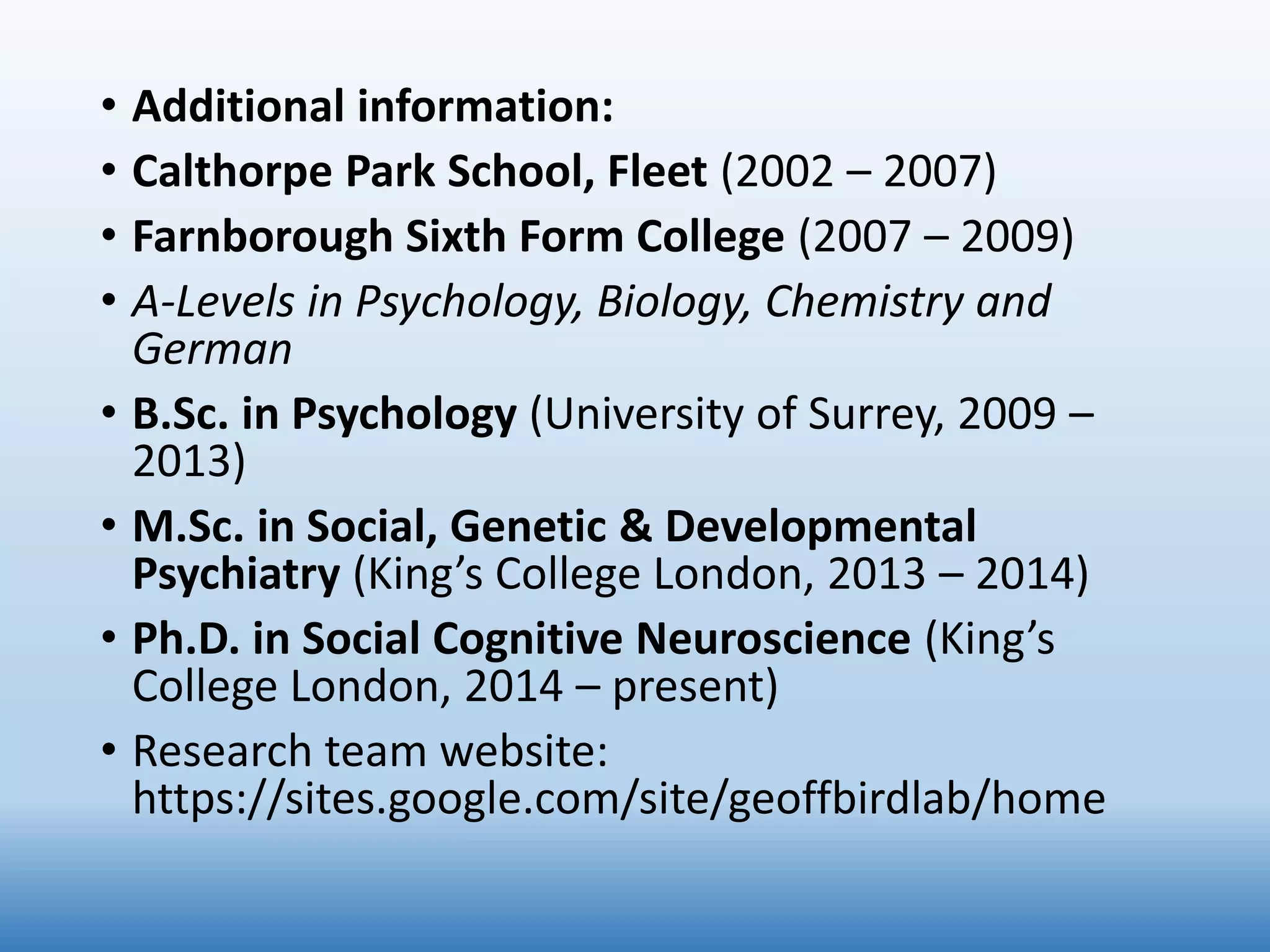 Student profiles powerpoint | PPT