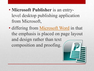 Student project ideas using microsoft publiher | PPTX