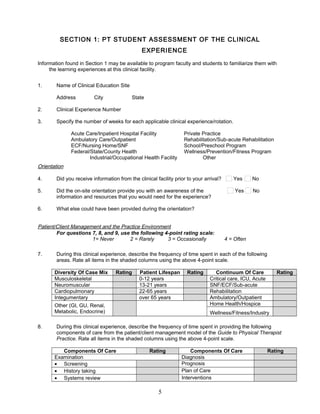 Student pt evaluationform | DOC