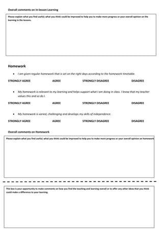 Student questionnaire | PDF