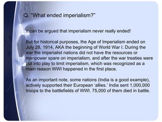Student Questions on Imperialism - 3A | PPT | Death, Injury, or ...