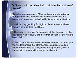Student Questions on Imperialism - 3A | PPT | Death, Injury, or ...
