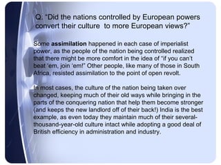 Student Questions on Imperialism - 3A | PPT