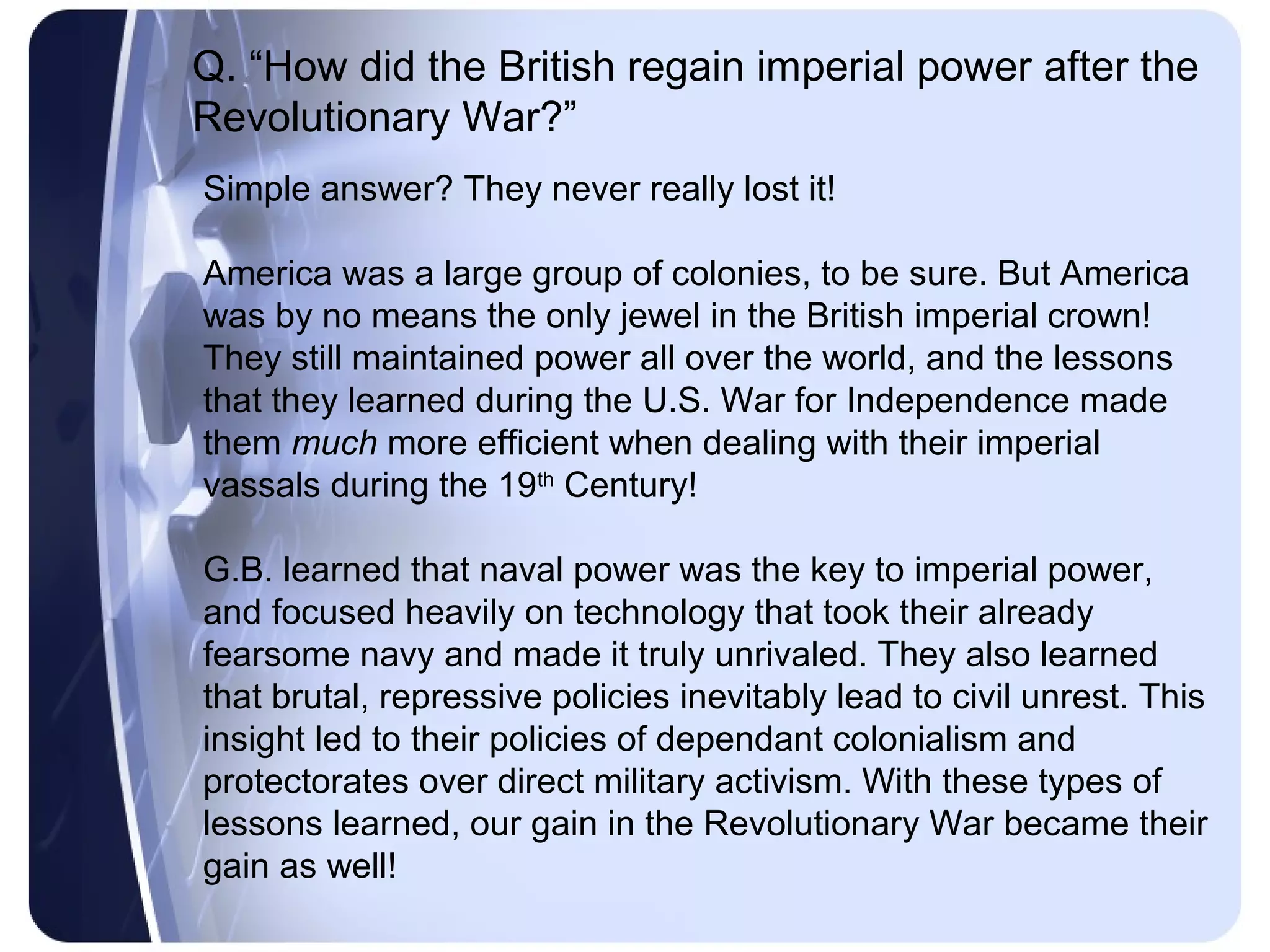 Student Questions on Imperialism - 8B | PPT
