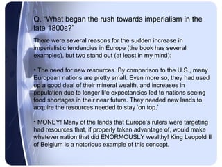 Student Questions on Imperialism - 8B | PPT