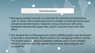 STUDENT RECORD MANAGEMENT SYSTEM USING C++ | PPTX