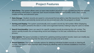 STUDENT RECORD MANAGEMENT SYSTEM USING C++ | PPTX