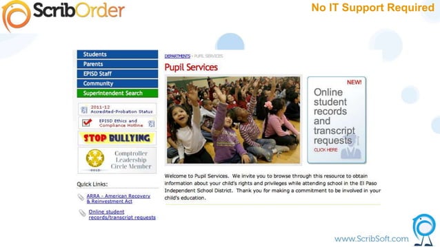 ScribOrder: Student Records Request Made Simple | PPT