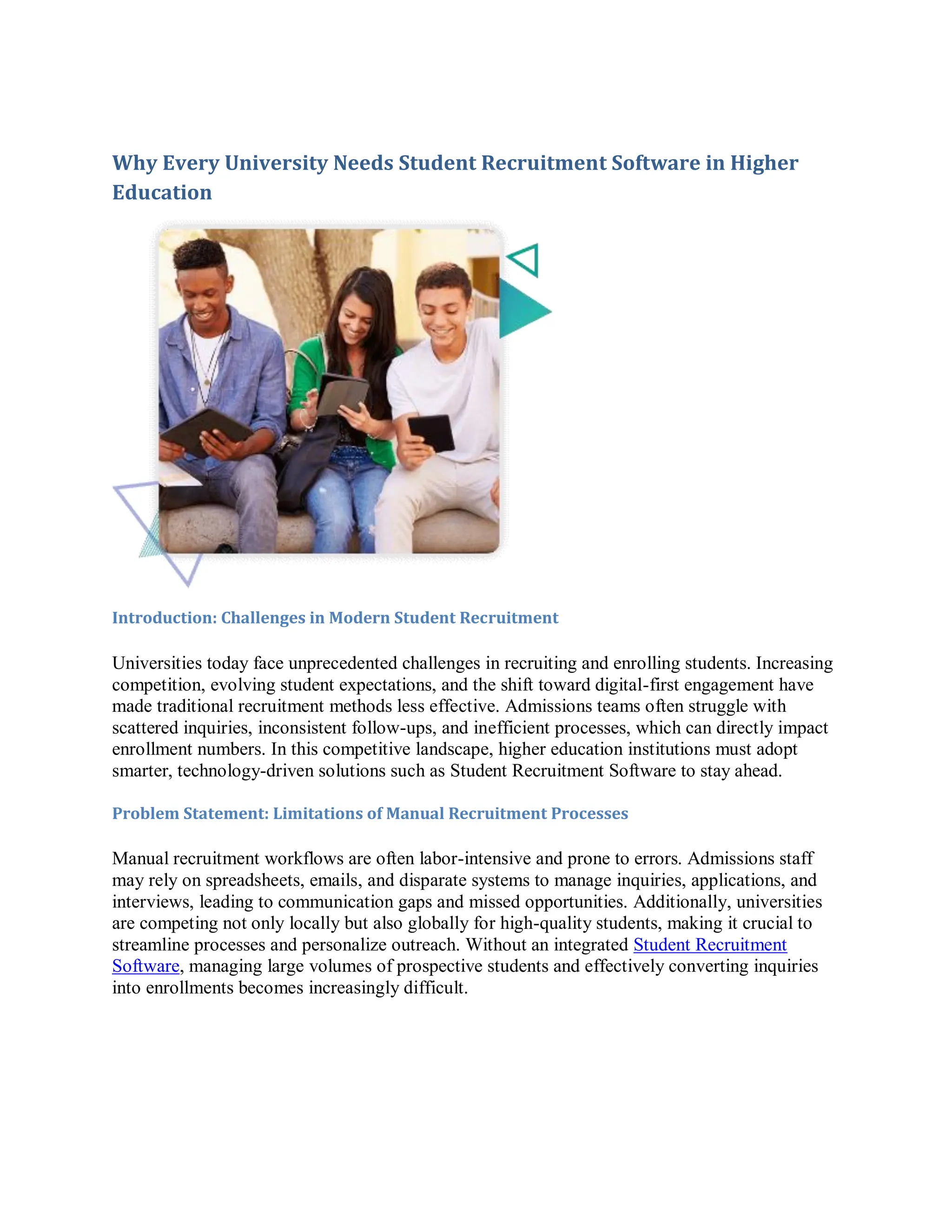 Why Every University Needs Student Recruitment Software in Higher ...