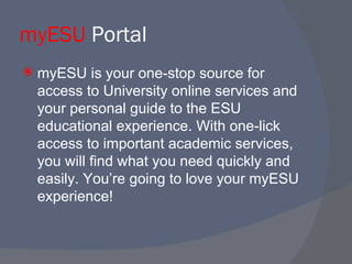 myESU Portal Student Registration Guide | PPT