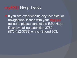 myESU Portal Student Registration Guide | PPT