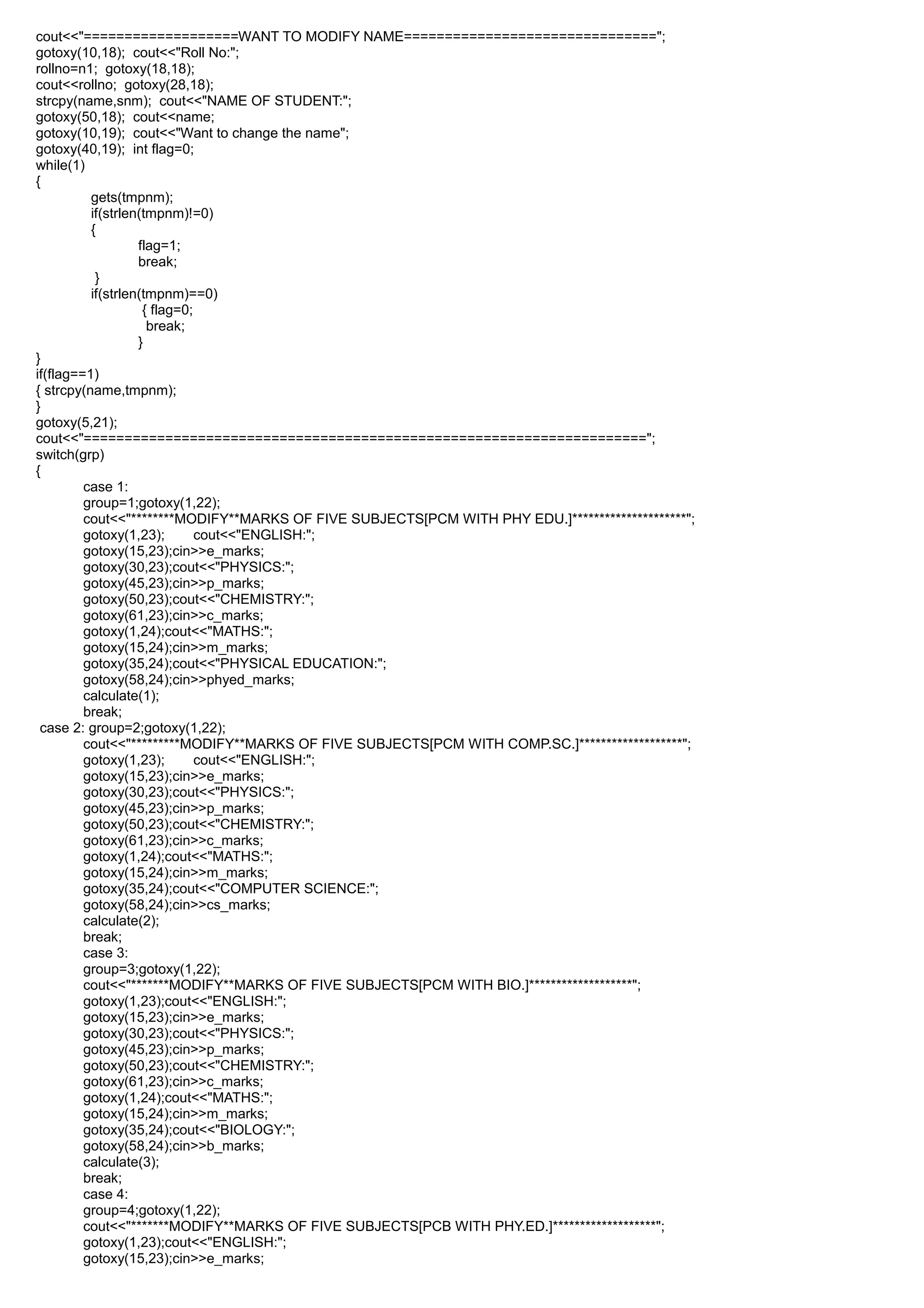 STUDENT REPORT CARD GENERATE SYSTEM | DOC