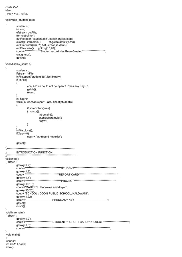 STUDENT REPORT CARD GENERATE SYSTEM | DOC | Programming Languages | Computing