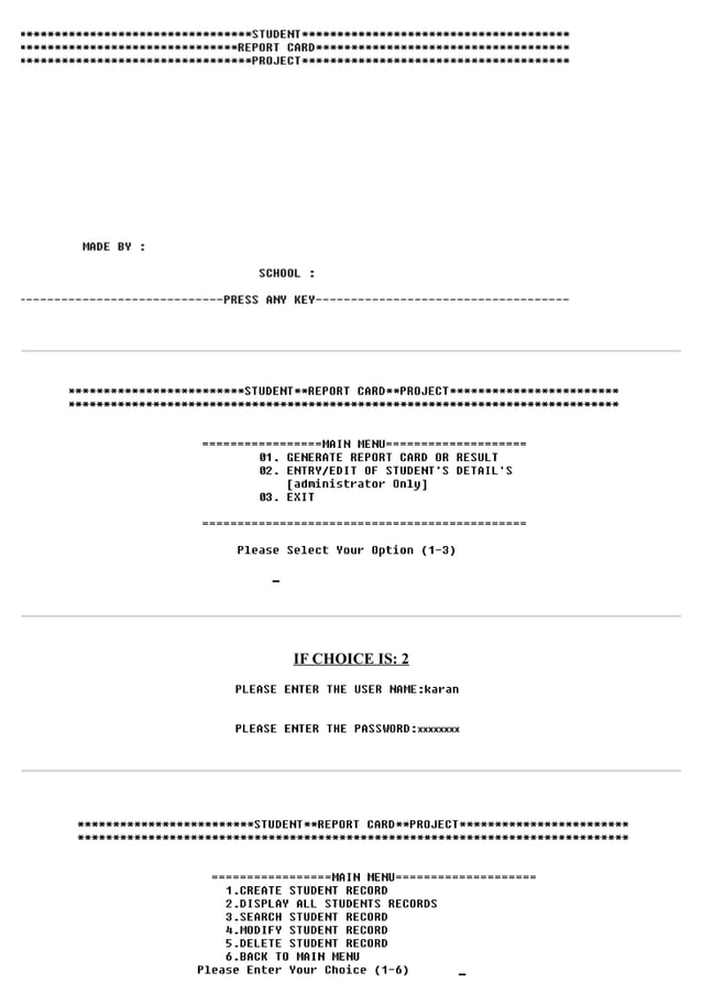 STUDENT REPORT CARD GENERATE SYSTEM | DOC | Programming Languages | Computing