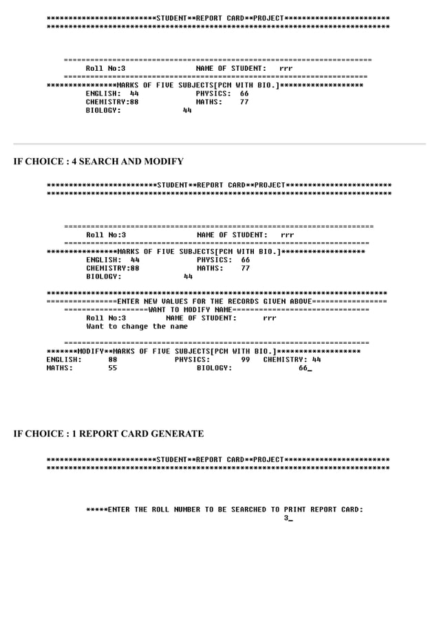 STUDENT REPORT CARD GENERATE SYSTEM | DOC | Programming Languages | Computing