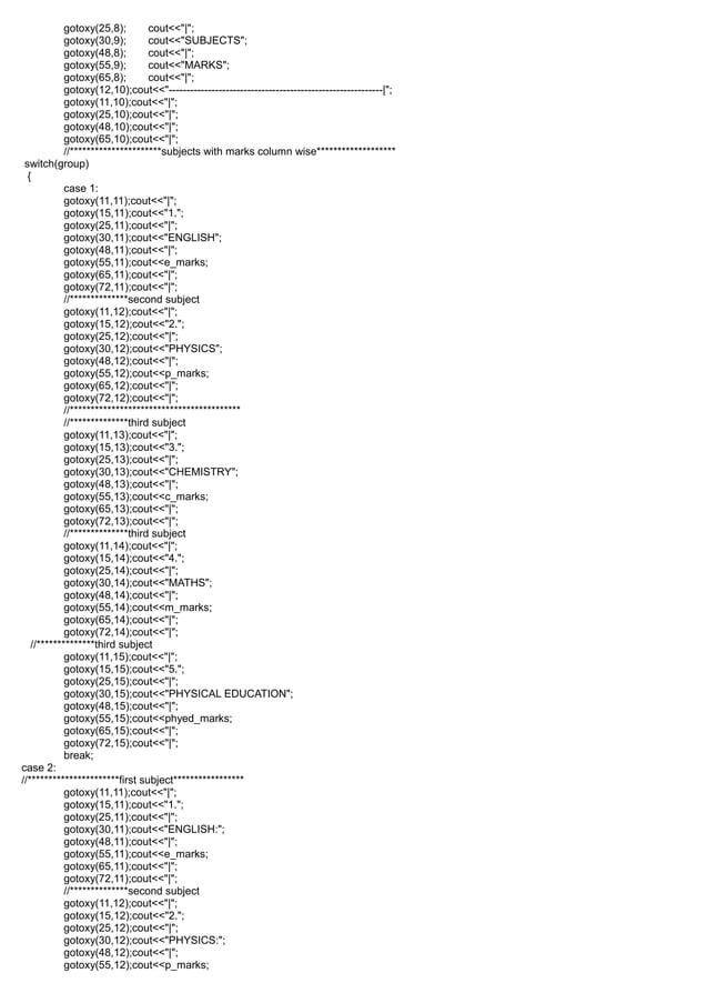 STUDENT REPORT CARD GENERATE SYSTEM | DOC | Programming Languages | Computing