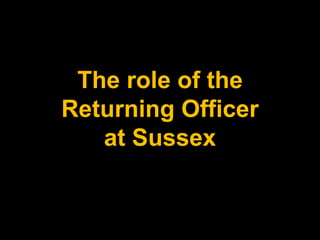 Student returning officers & campaign points | PPTX