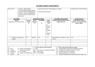 Student risk assessment | PDF