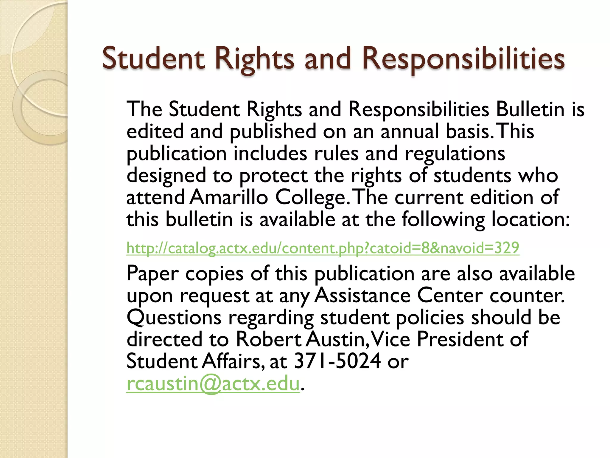 Student Rights and Responsibilities | PDF