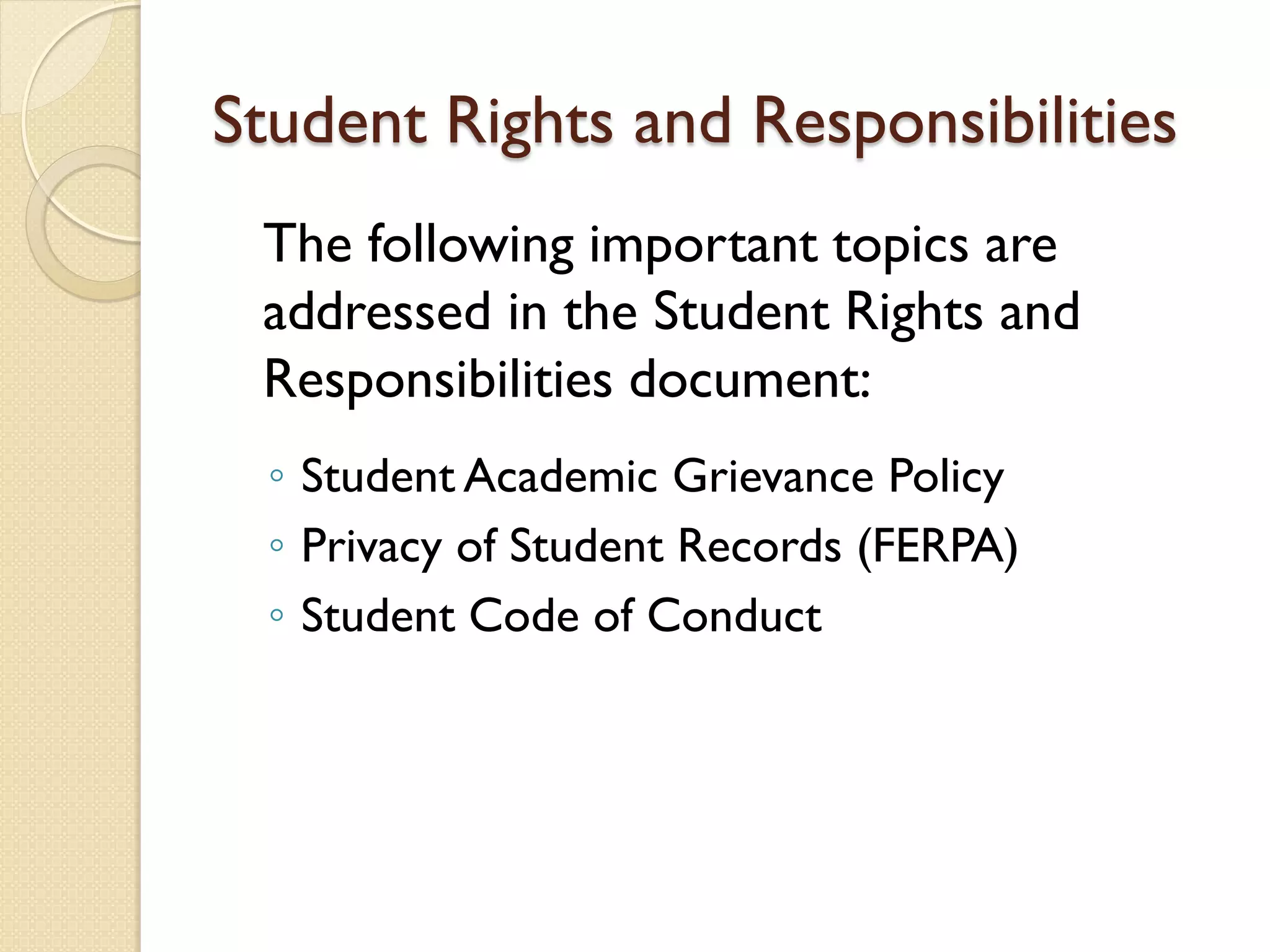 Student Rights and Responsibilities | PDF