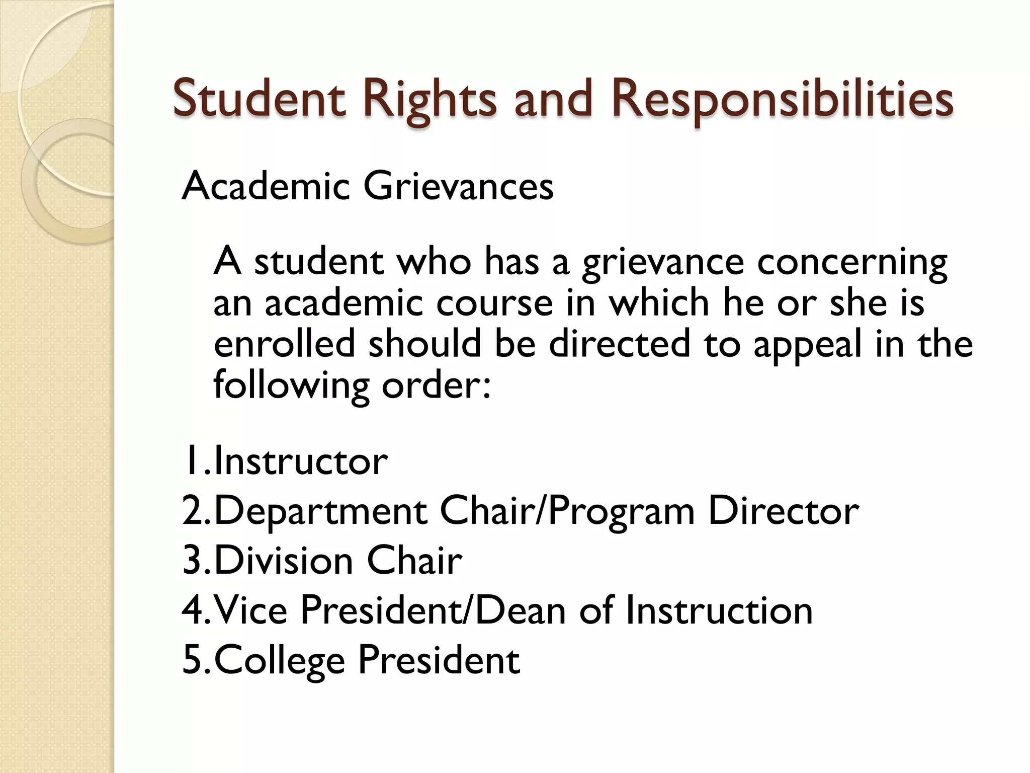 Student Rights and Responsibilities | PDF