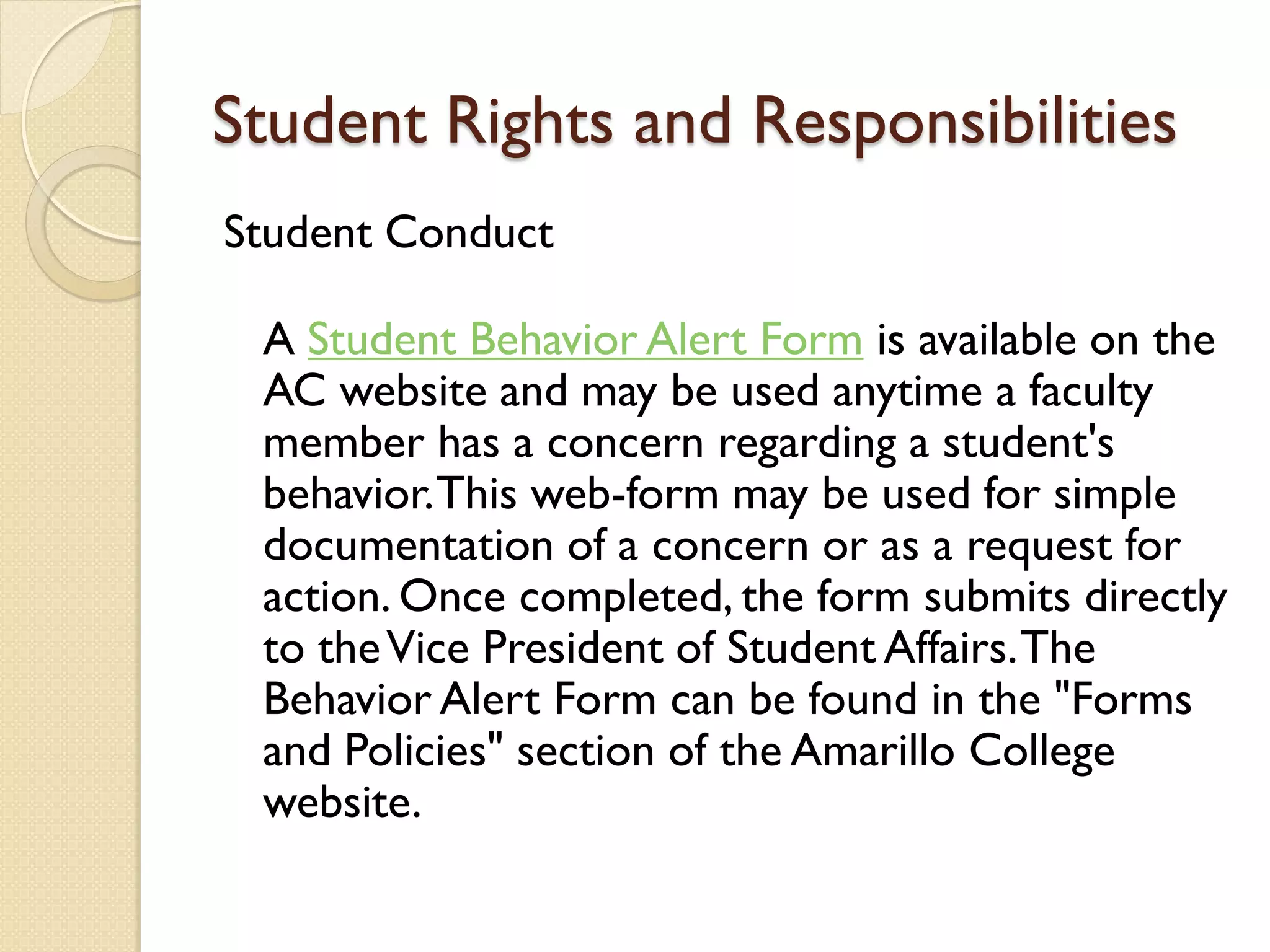 Student Rights and Responsibilities | PDF