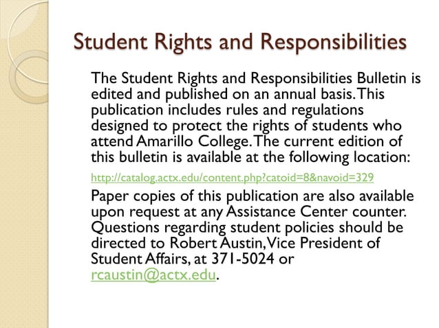 Student Rights and Responsibilities | PDF